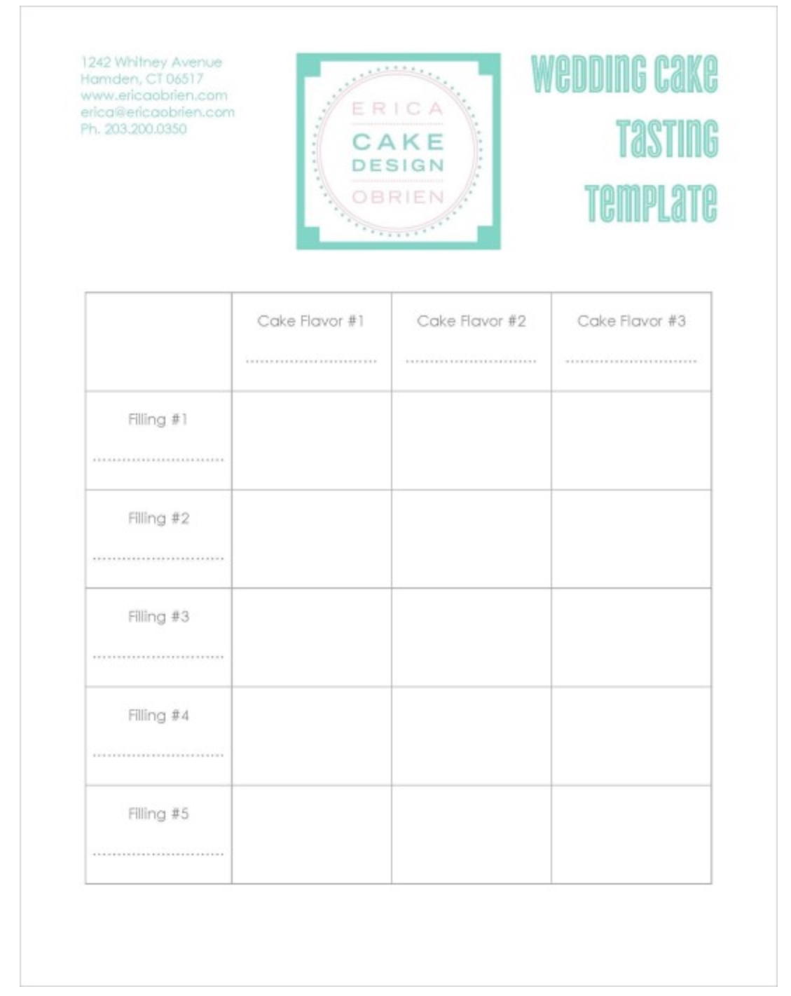 Anatomy of a Cake Tasting - Erica O'Brien